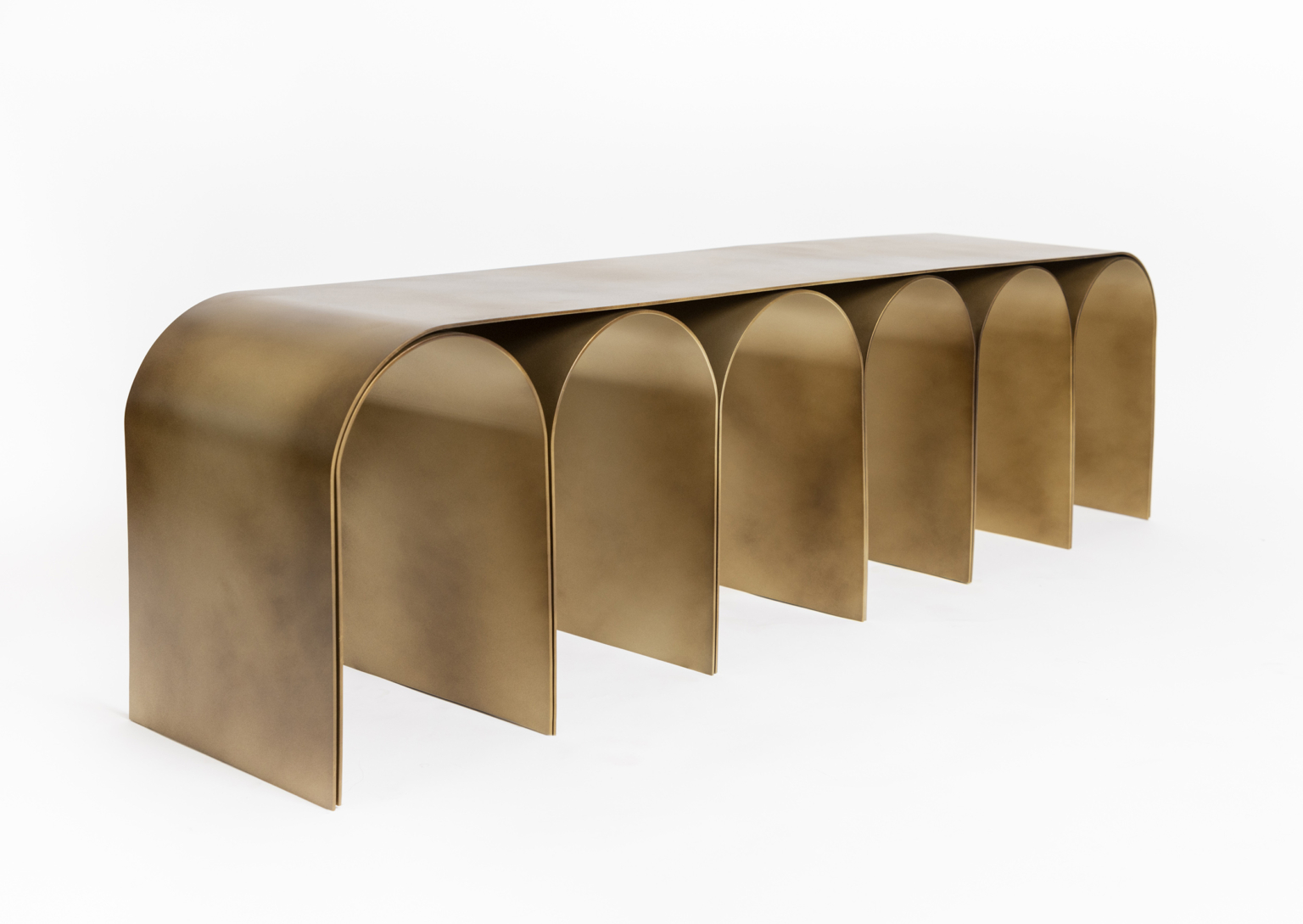 STUDIOTWENTYSEVEN • GOLD ARCH BENCH BY PIETRO FRANCESCHINI