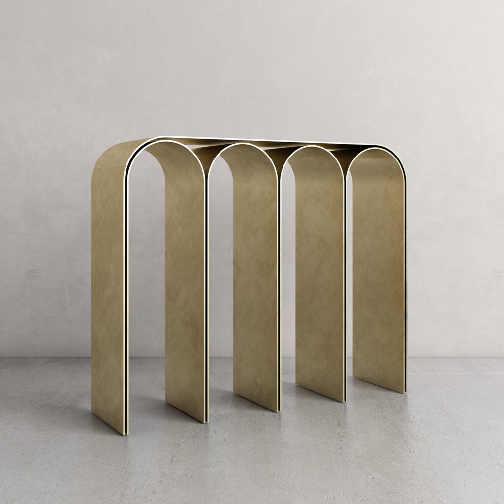STUDIOTWENTYSEVEN • GOLD ARCH CONSOLE BY PIETRO FRANCESCHINI