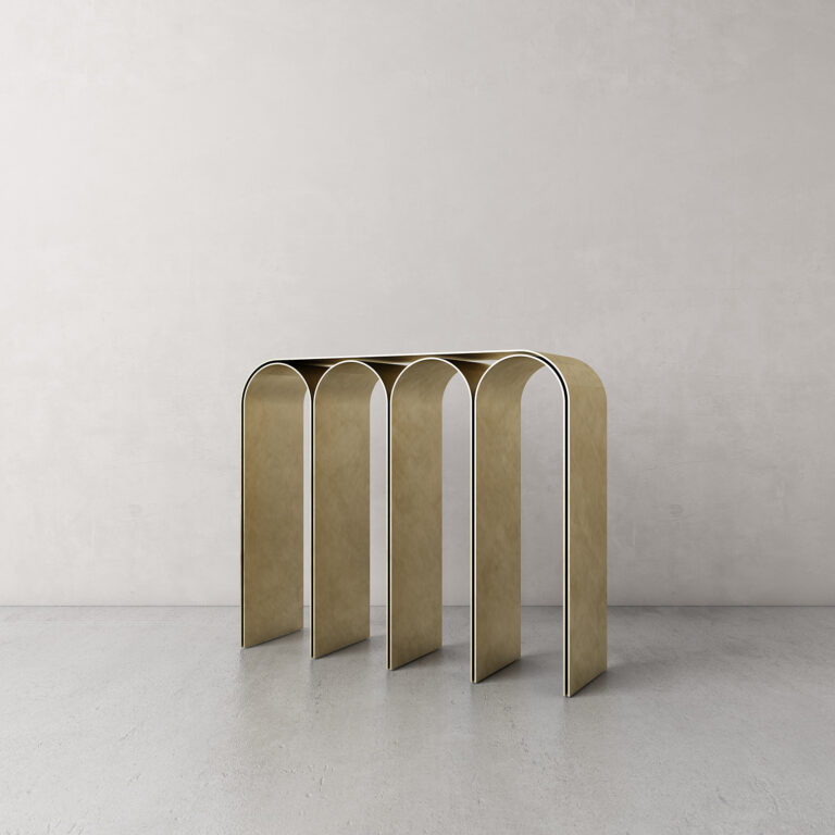 STUDIOTWENTYSEVEN • GOLD ARCH CONSOLE BY PIETRO FRANCESCHINI
