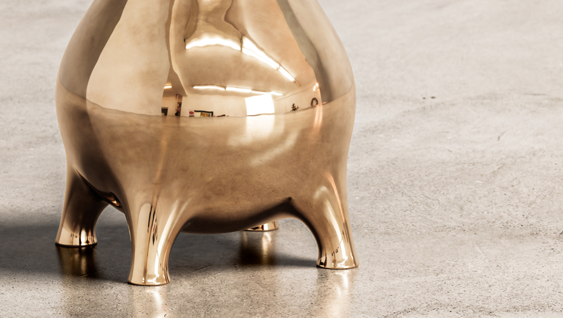 STUDIOTWENTYSEVEN • GAMOT SIDE TABLE POLISHED BRONZE BY DAVID AGUIRRE