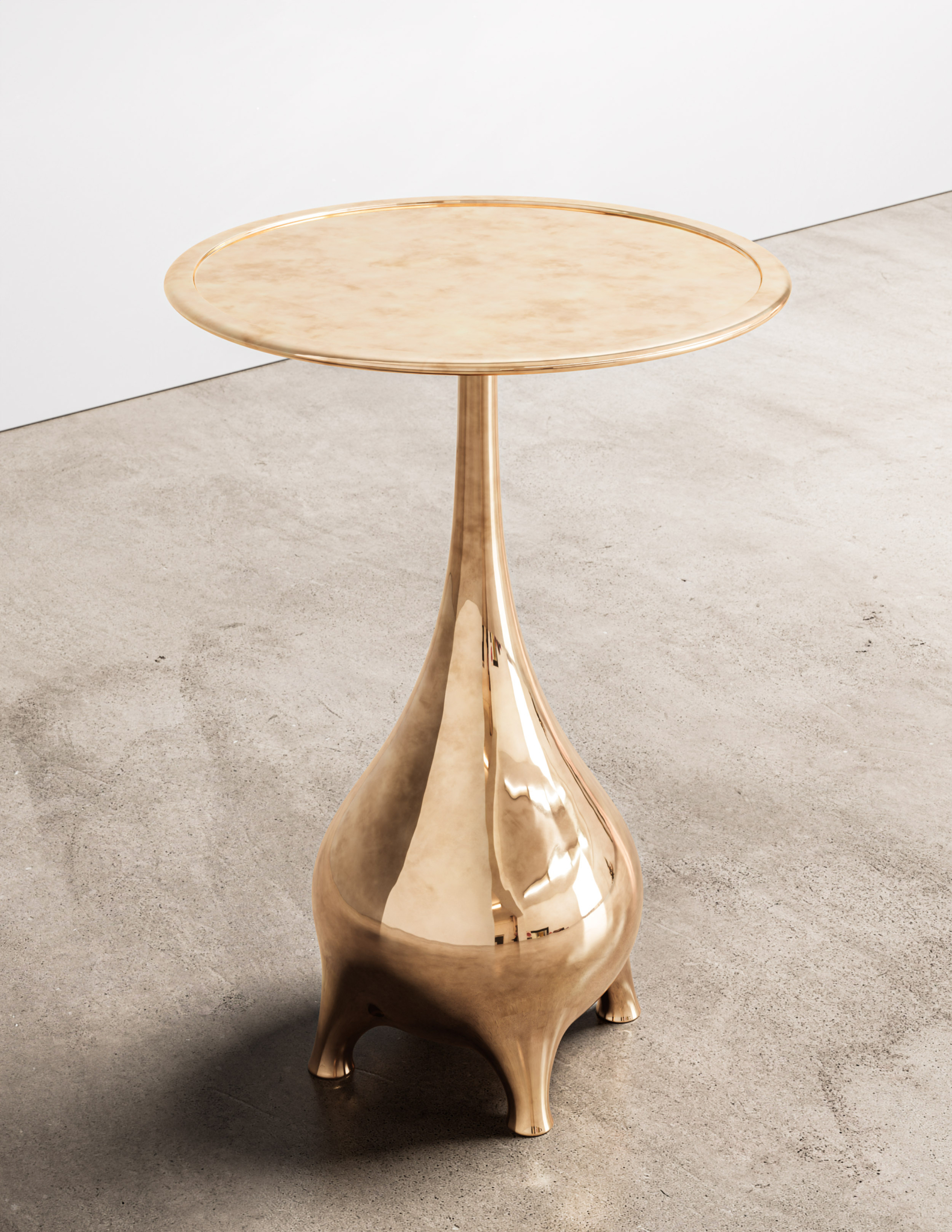 STUDIOTWENTYSEVEN • GAMOT SIDE TABLE POLISHED BRONZE BY DAVID AGUIRRE