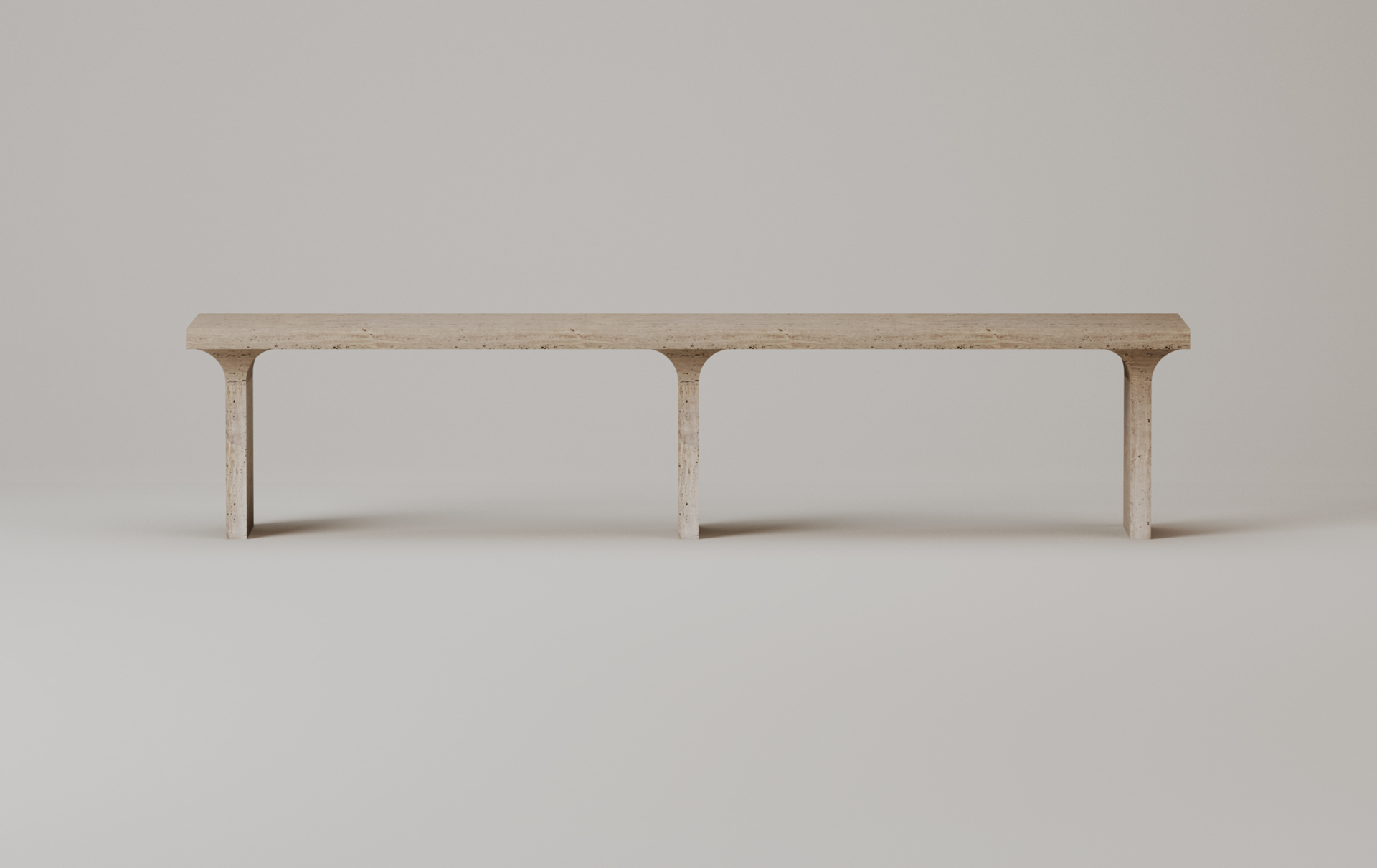 STUDIOTWENTYSEVEN • ARCUS BENCH TRAVERTINE LARGE BY TIM VRANKEN