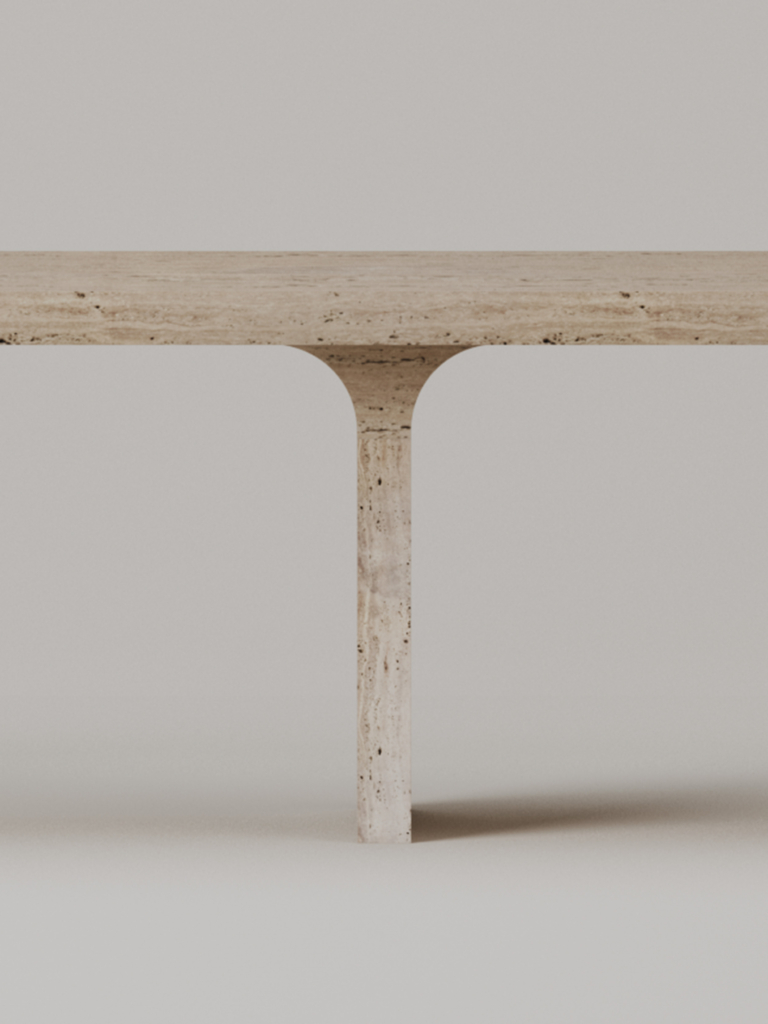 STUDIOTWENTYSEVEN • ARCUS BENCH TRAVERTINE LARGE BY TIM VRANKEN