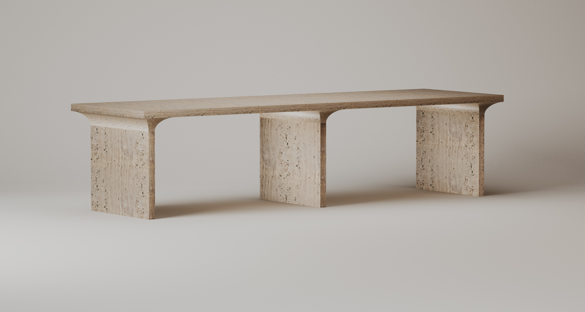 STUDIOTWENTYSEVEN • ARCUS TABLE TRAVERTINE LARGE BY TIM VRANKEN