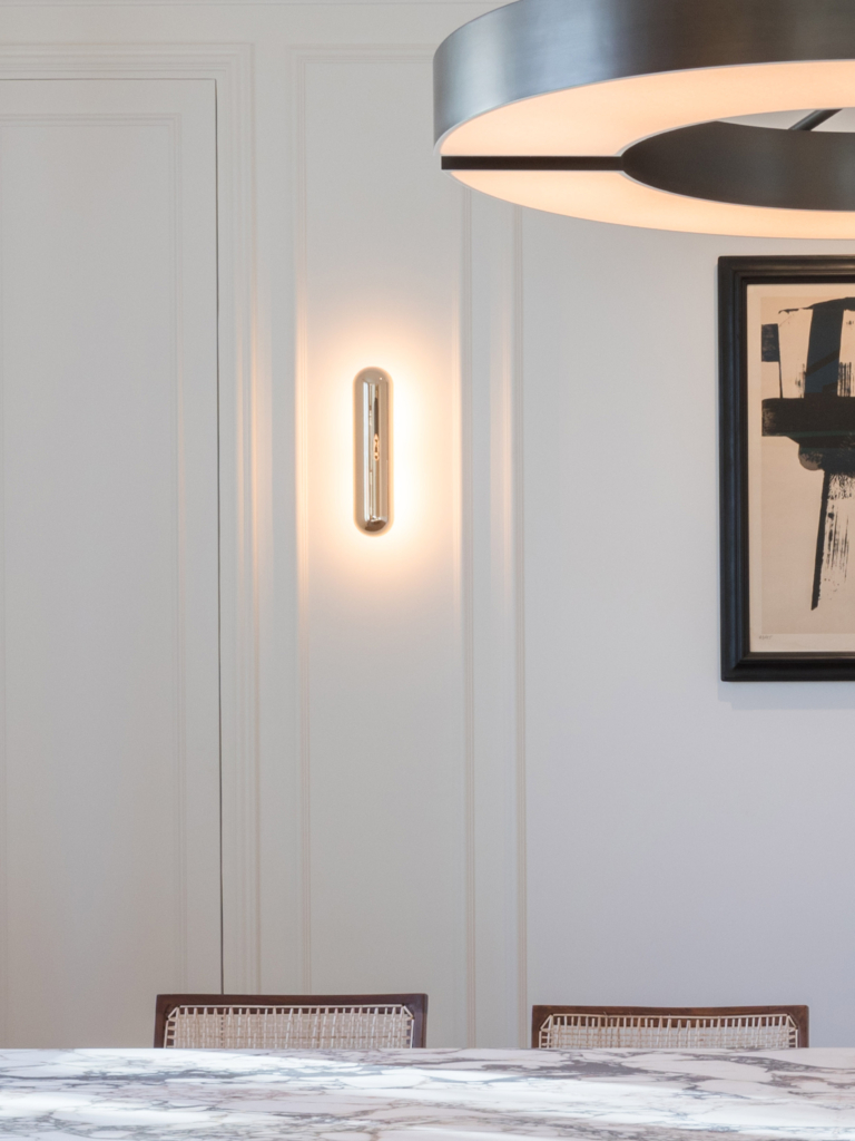 STUDIOTWENTYSEVEN • GÉLULE SCONCE MIRROR NICKEL BY JOSEPH DIRAND