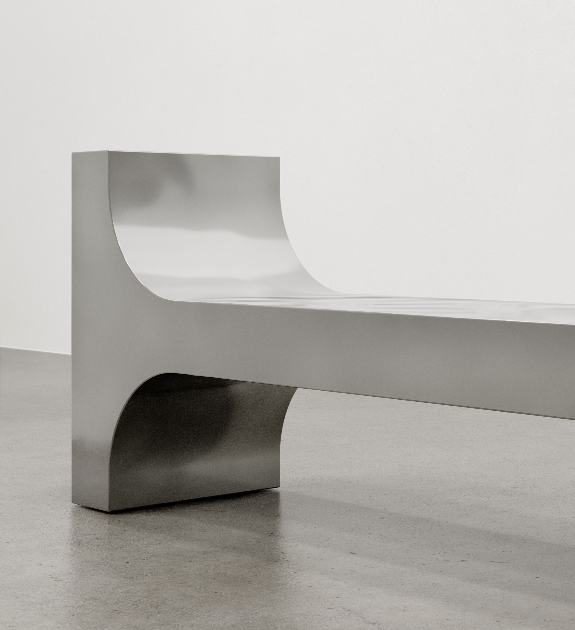 STUDIOTWENTYSEVEN • MONOLITH BENCH STAINLESS STEEL BY BOLDIZAR SENTESKI