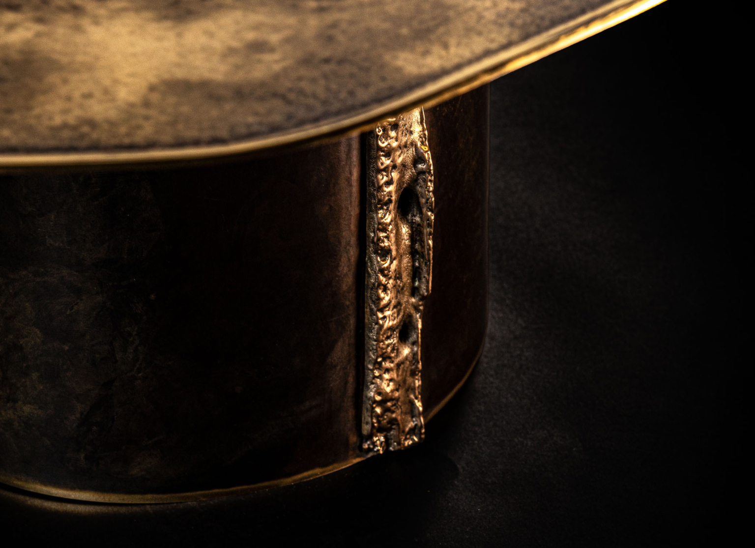 STUDIOTWENTYSEVEN • BRASS TRIPTYCH COFFEE TABLE BY TANGUY TOURAIN