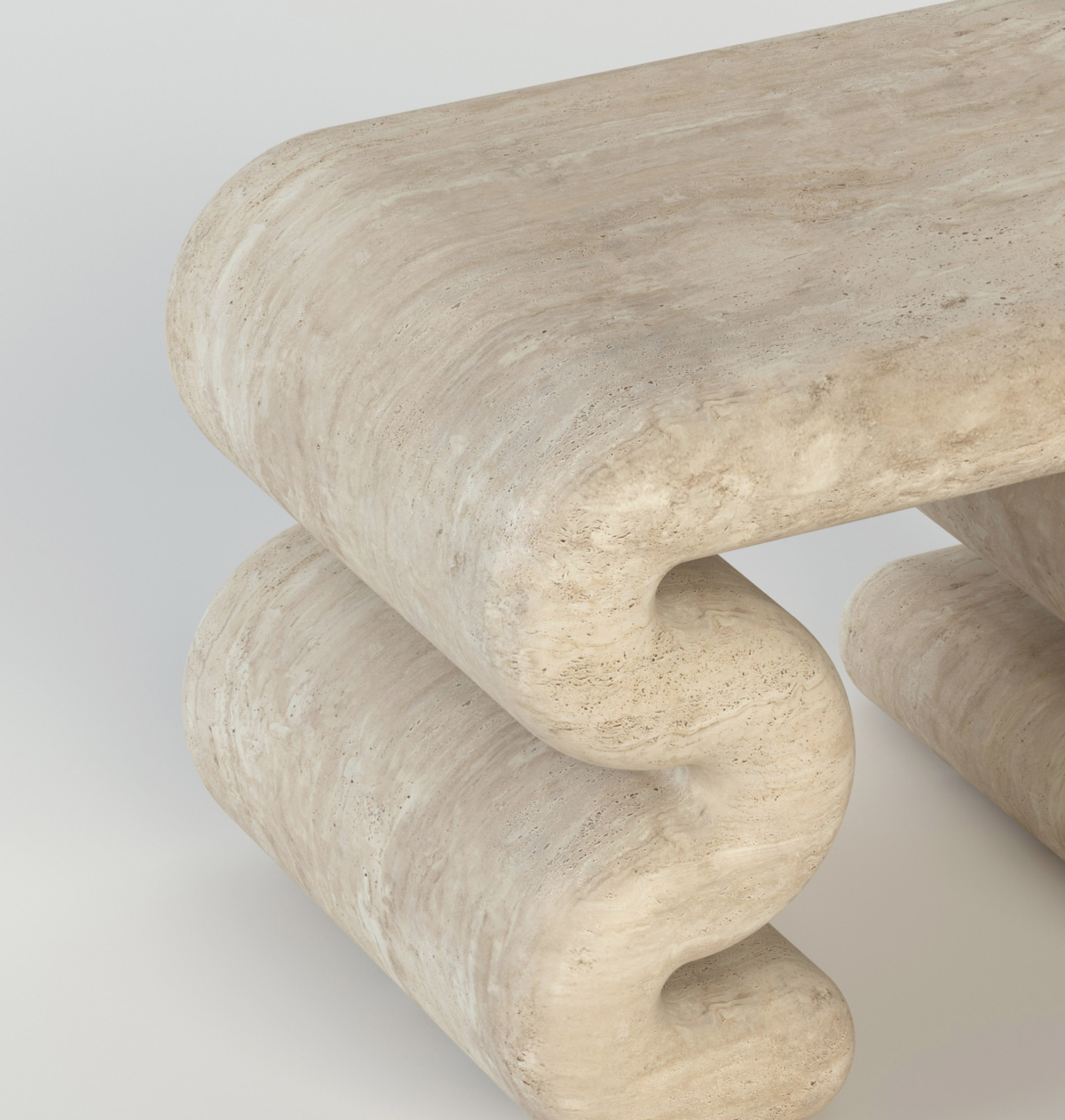 STUDIOTWENTYSEVEN • NEW WAVE STOOL TRAVERTINE BY ARDA YENIAY