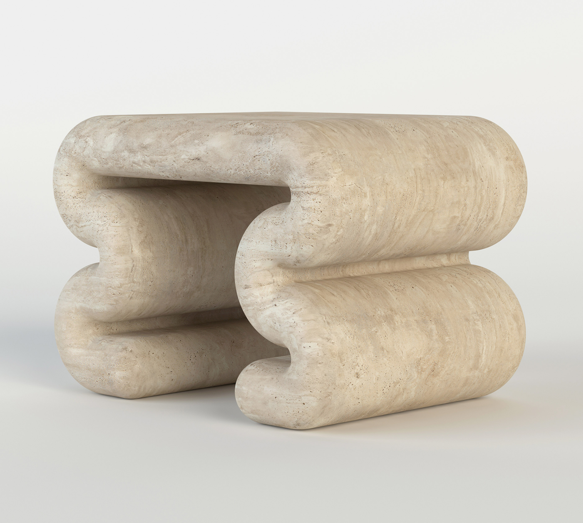 STUDIOTWENTYSEVEN • NEW WAVE STOOL TRAVERTINE BY ARDA YENIAY